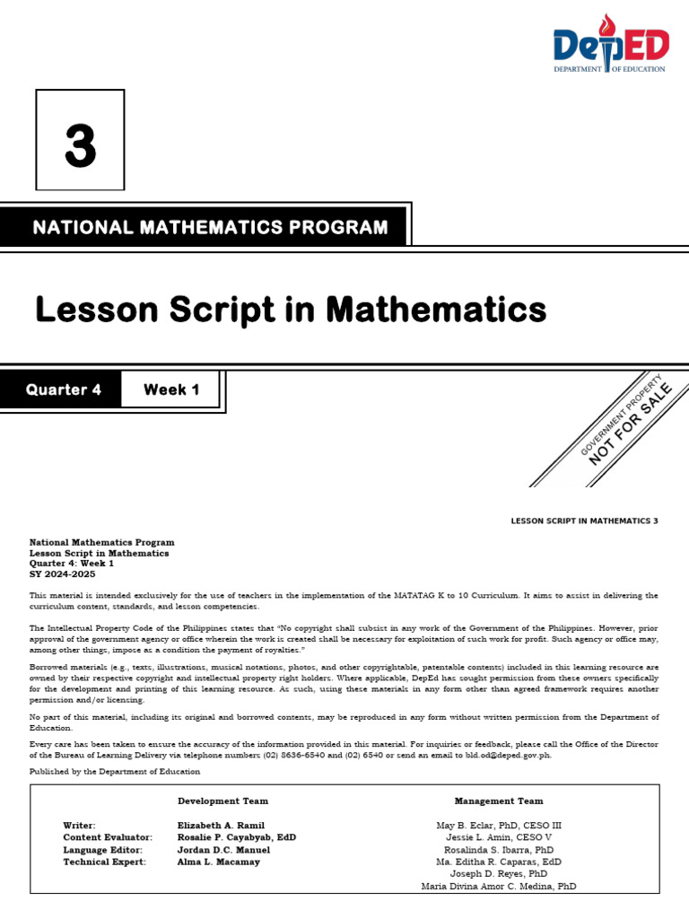 CO-2024-LS-G3-NMP-QUARTER 4-WEEK 1-DAY 3 | PDF | Division (Mathematics ...