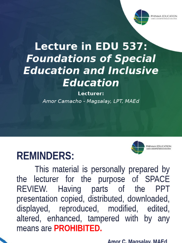 Space Review PPT in Edu 537 | PDF | Inclusion (Education) | Individualized Education Program