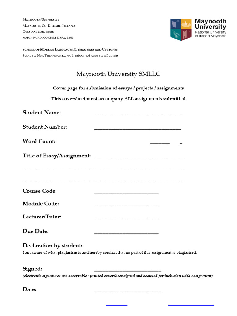 Assignment Cover Sheet | PDF