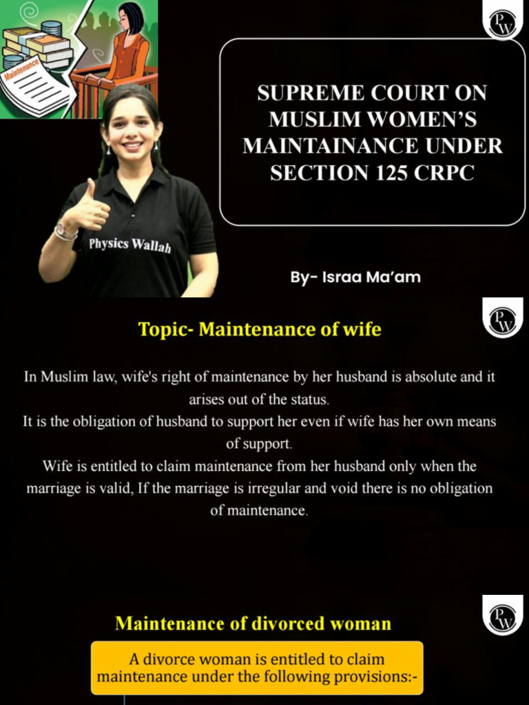 MAINTAINANCE OF MUSLIM WOM final | PDF