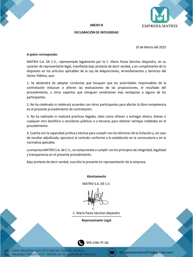 Anexo 8.matrix | PDF