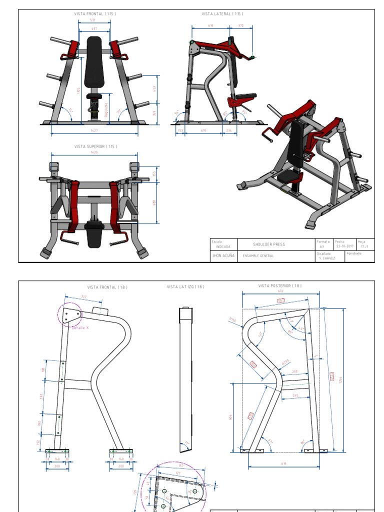Planos Técnicos de Shoulder Press | PDF
