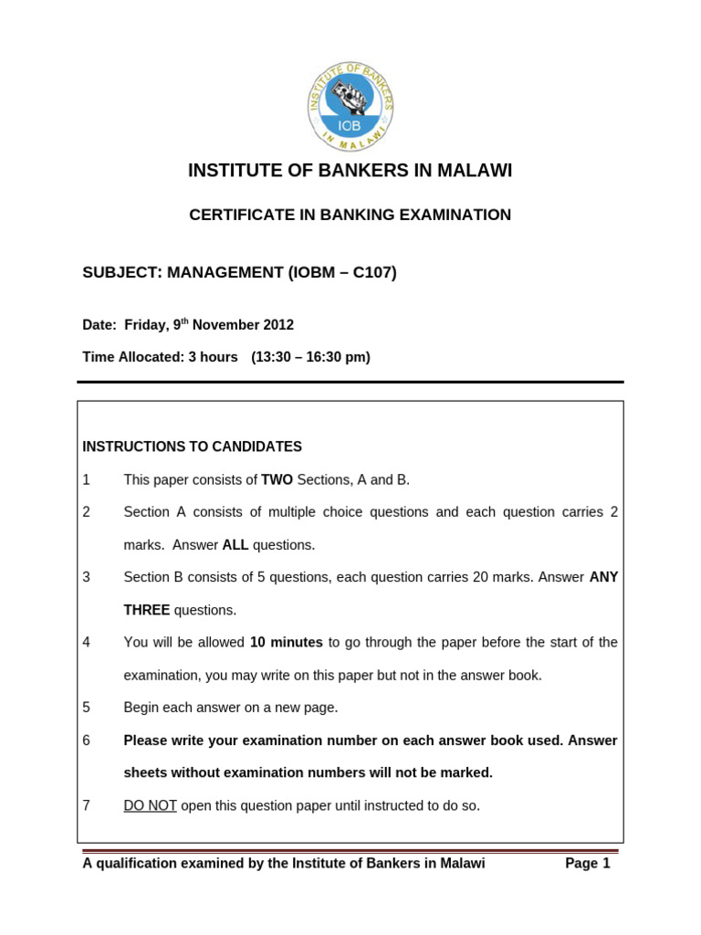 Management - Nov 2012 Exams | PDF | Leadership | Motivation