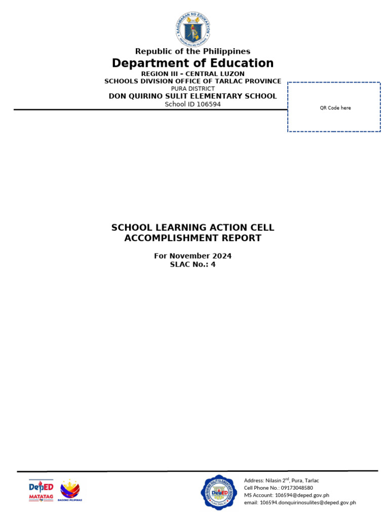 HRD-SLAC-04-November-2024-Accomplishment-Report-Copy | PDF | Teachers