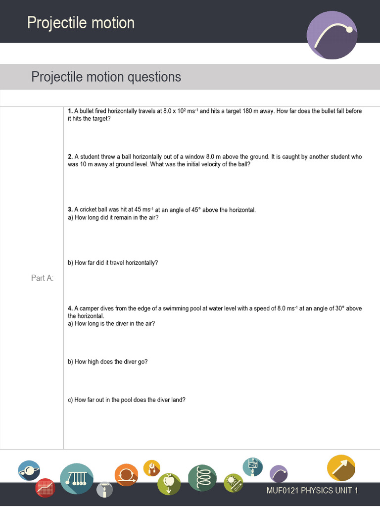 2. Angled projectile questions | PDF | Mechanics | Motion (Physics)