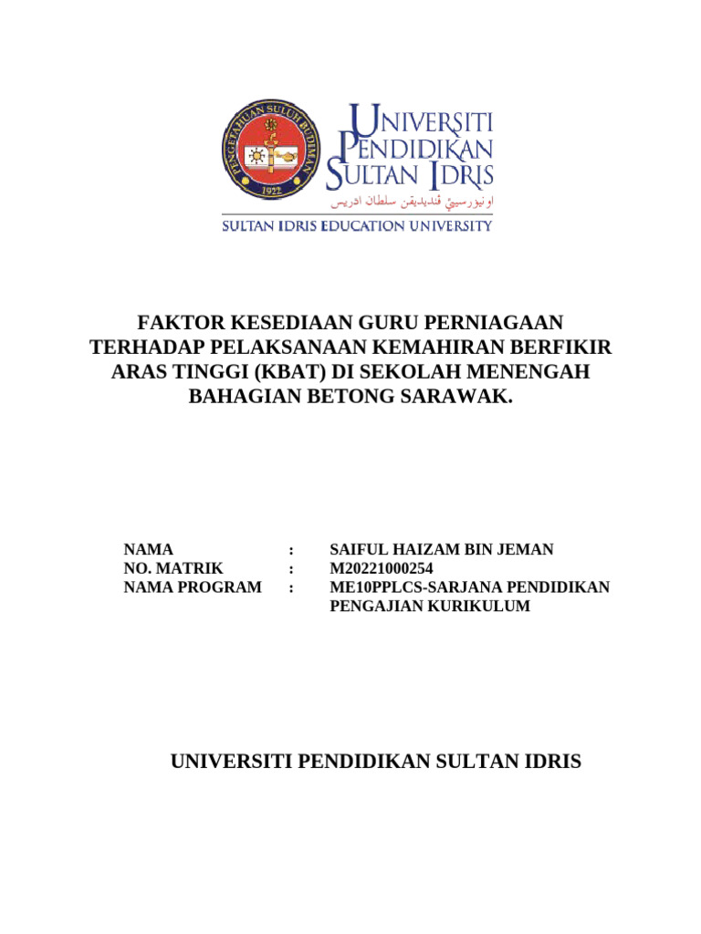 Muka Depan Upsi | PDF