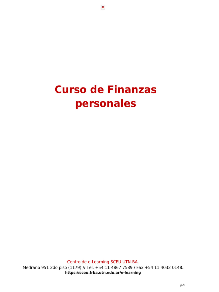 Curso de Finanzas Personales | PDF | Finanzas personales | Dinero