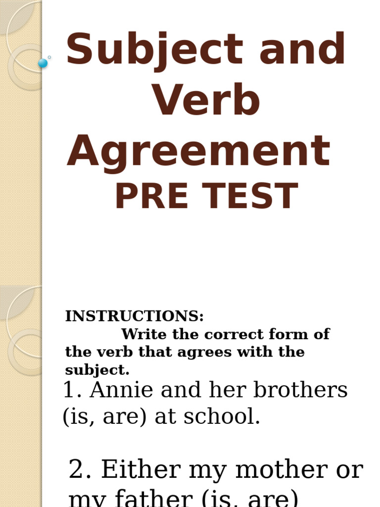 Subject and Verb Agreement | PDF | Grammatical Number | Plural