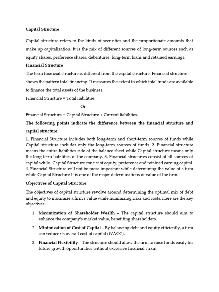 Capital Structure | PDF | Capital Structure | Cost Of Capital