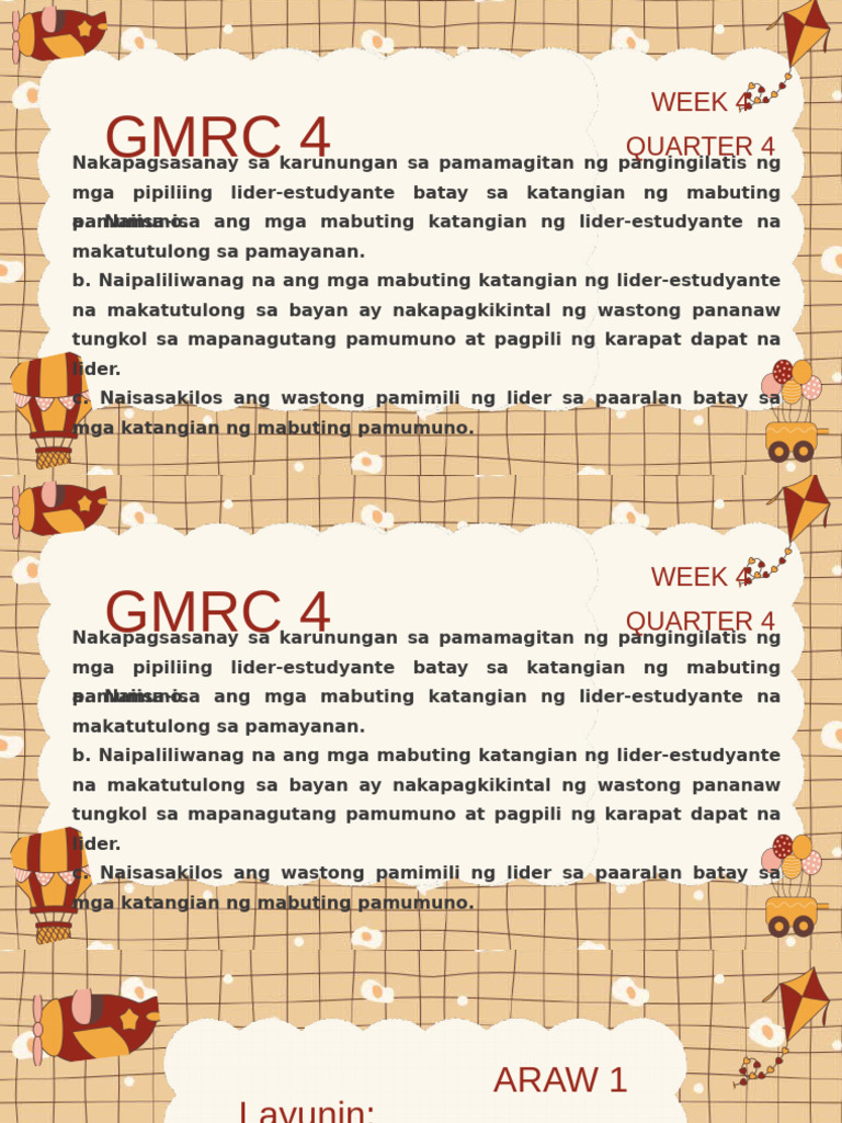 Q4 - GMRC - PPT - Week 4 | PDF