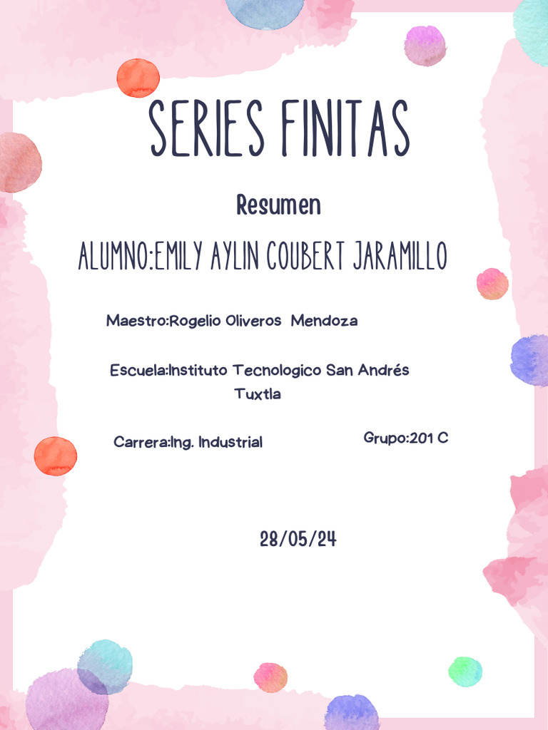 Finite Series Summary | PDF