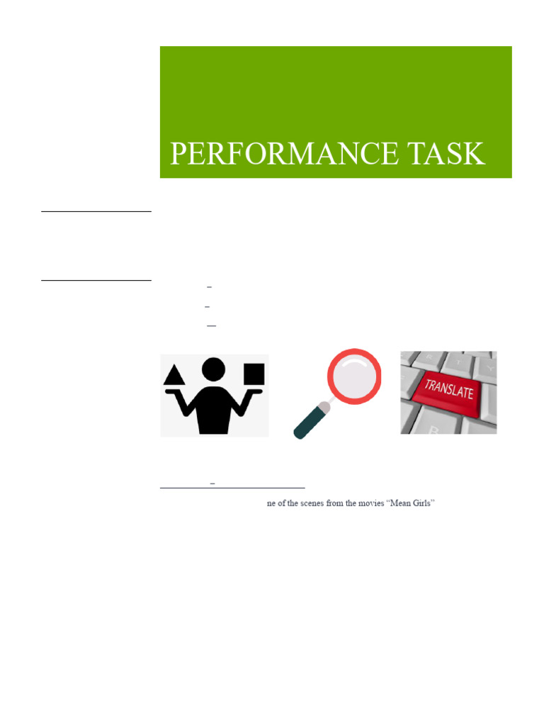CPAR Performance Task Lesson 1 To 3 | PDF | Translations | Human ...