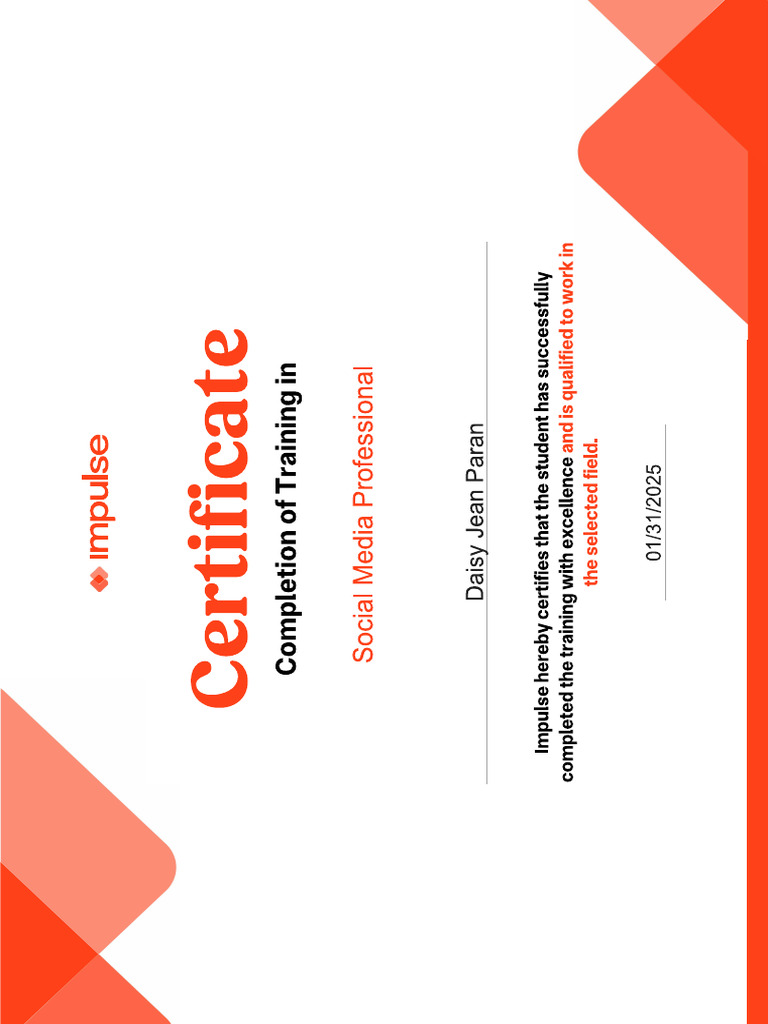 Social Media Prof. Certificate | PDF