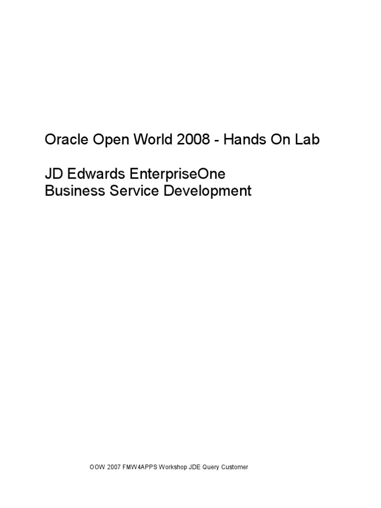 JDE Business Services (Oracle Hands On) - BSFN | PDF | Method (Computer ...