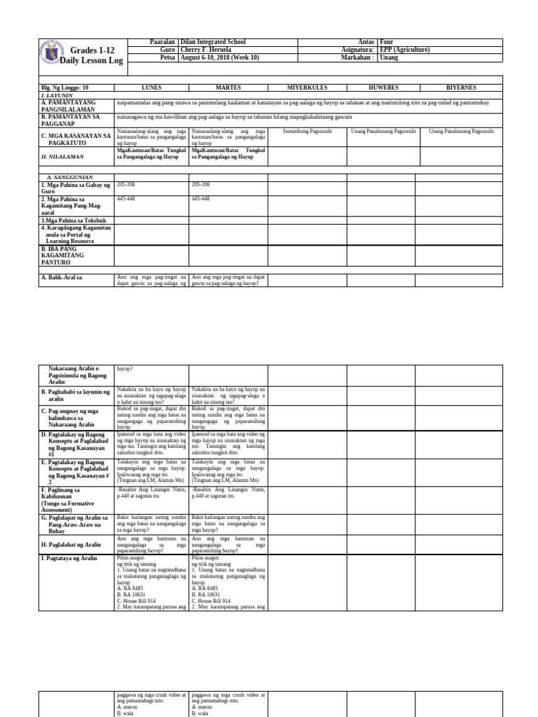 DLL_EPP AGRI 4_Q1_W9 | PDF