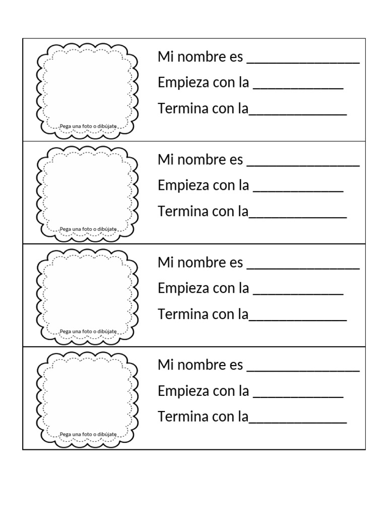 Mi Nombre Es y Comienza Con | PDF