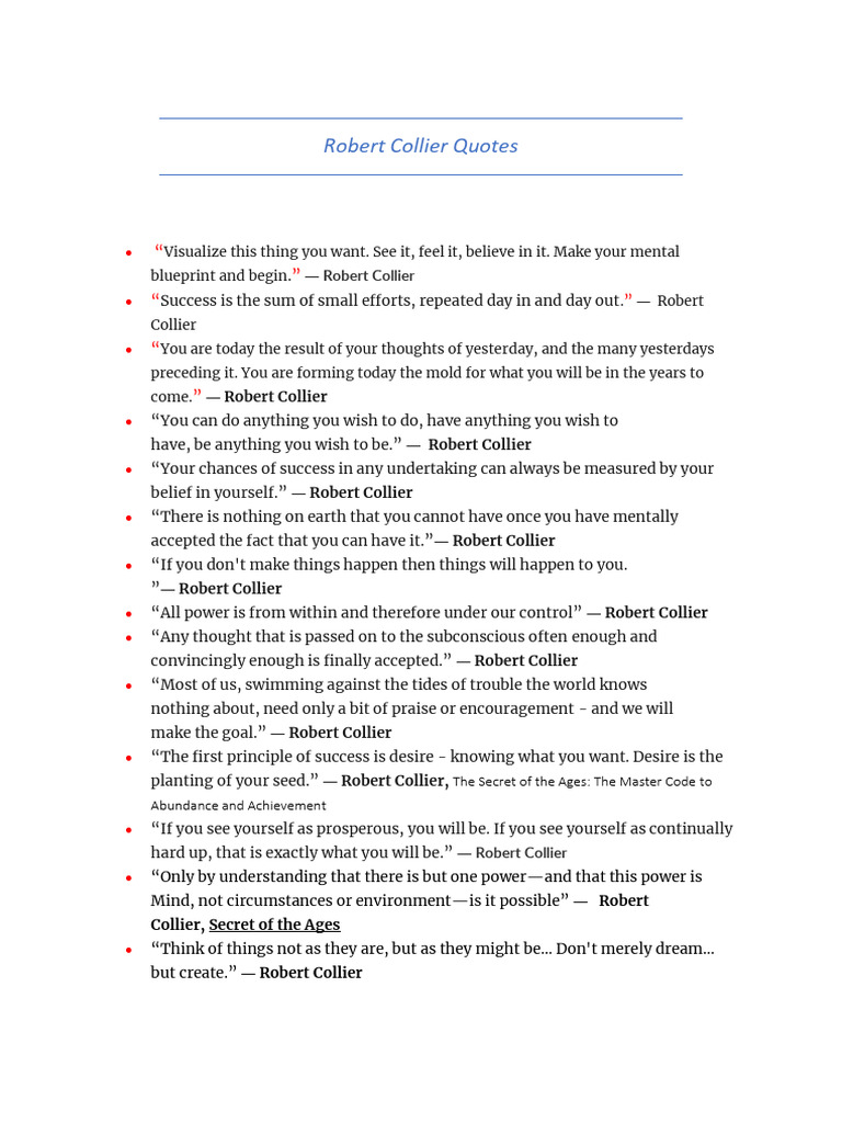 Robert Collier Inspirational Quotes | PDF