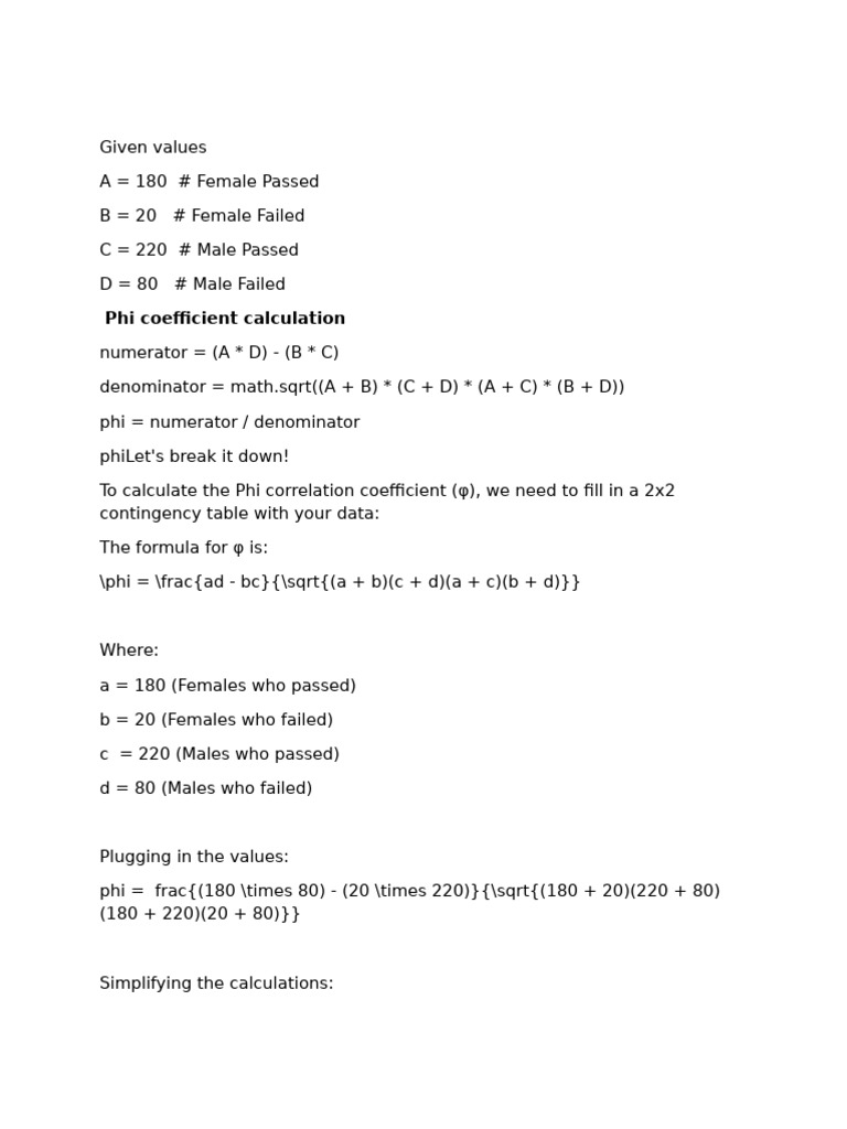Phi Calculation | PDF