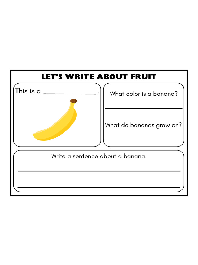 Colorful Fruit Simple Sentence Starters Worksheet | PDF