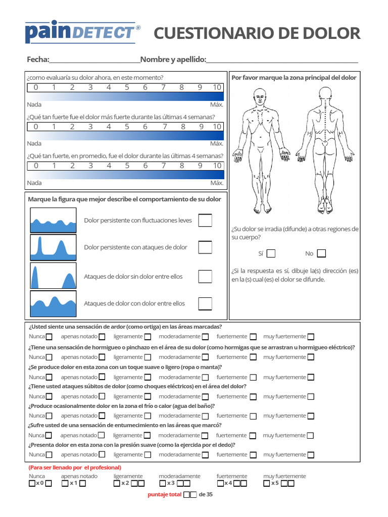 Cuestionario de Dolor Neuropático | PDF | Dolor | Medicina CLINICA