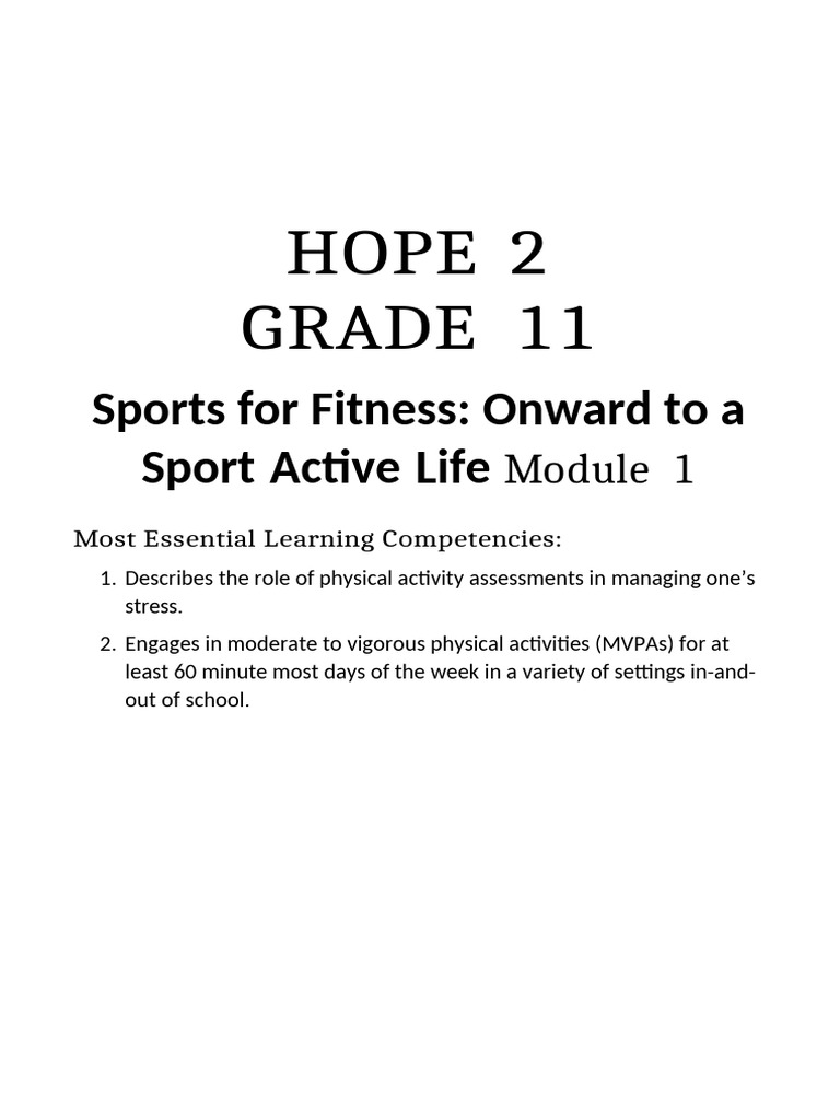 Toaz - Info Hope 2 q2 w1 Mod1 PR | PDF | Stress (Biology) | Physical ...
