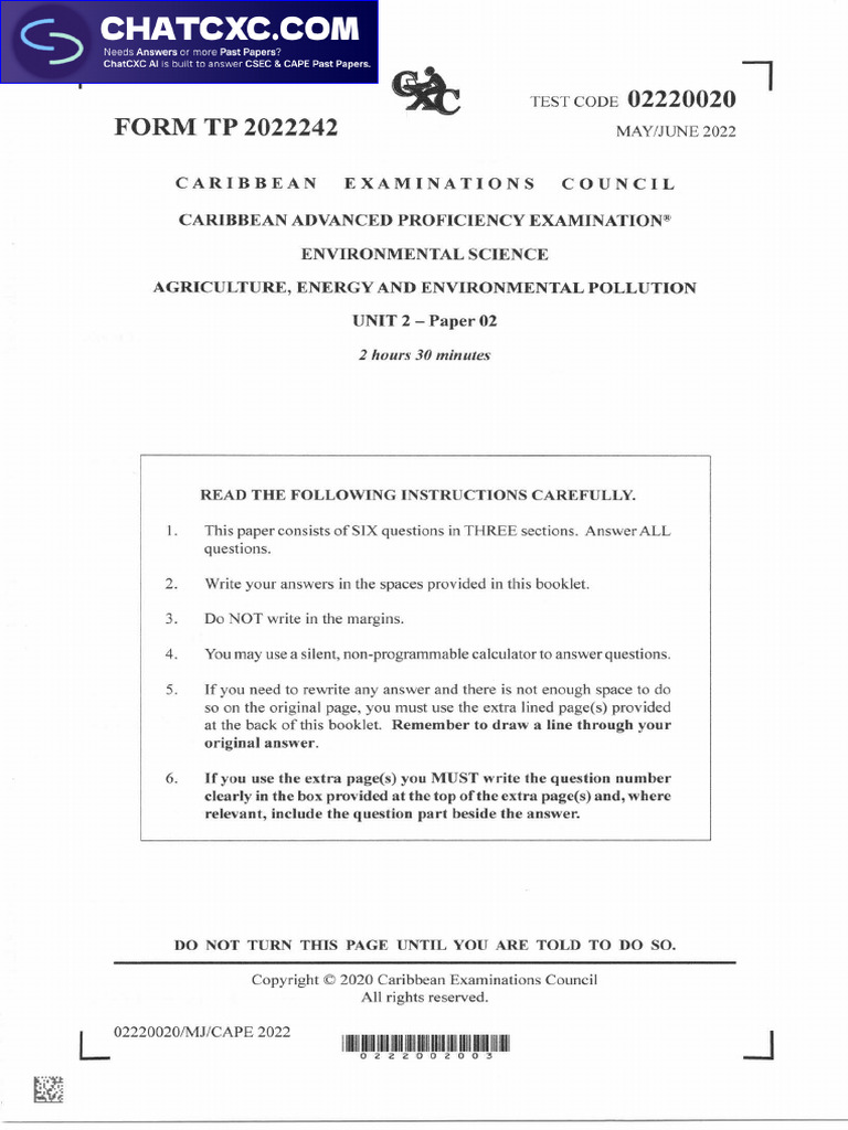 EnvScience 2022 U2 P2 | PDF