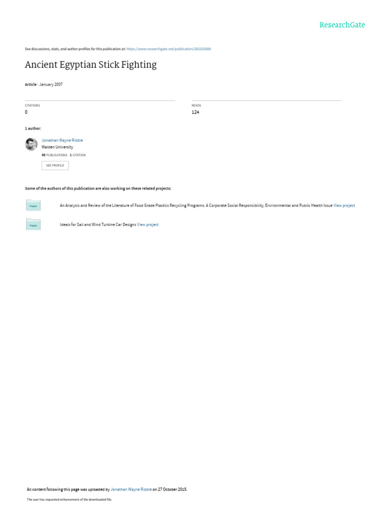 Ancient Egyptian Stick Fighting | PDF | Elbow | Ancient Egypt