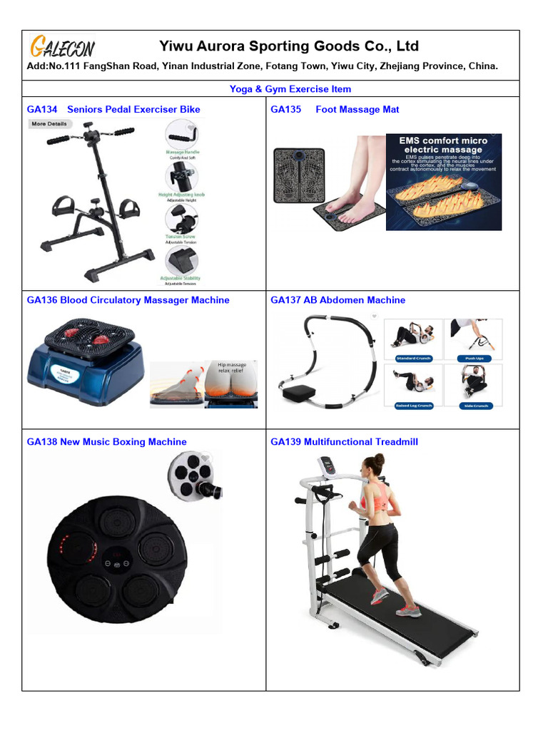 2024-6-Aurora Sporting-Items | PDF | Treadmill | Physical Exercise