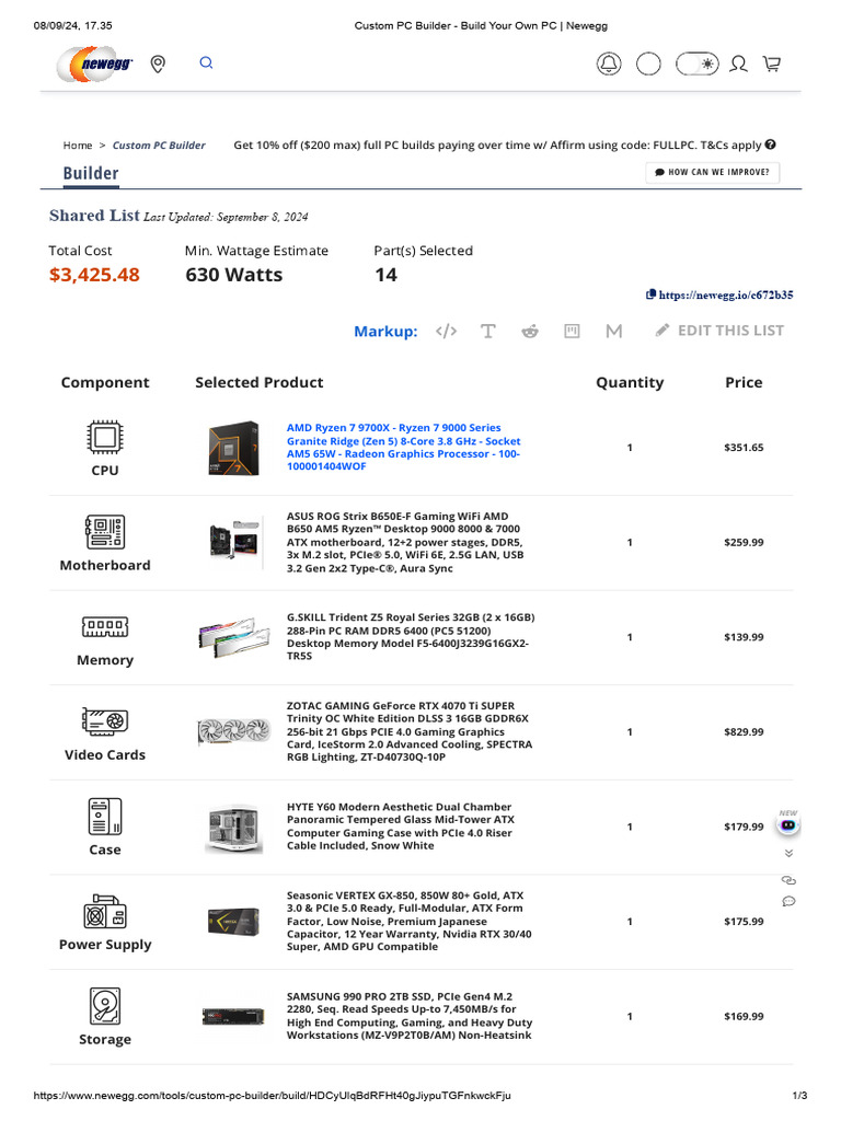 Custom PC Builder - Build Your Own PC - Newegg | PDF | Solid State ...