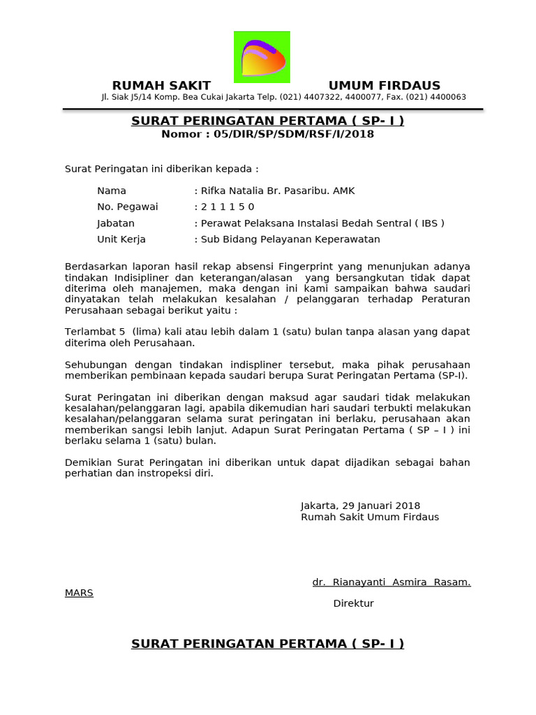 Surat Peringatan I | PDF