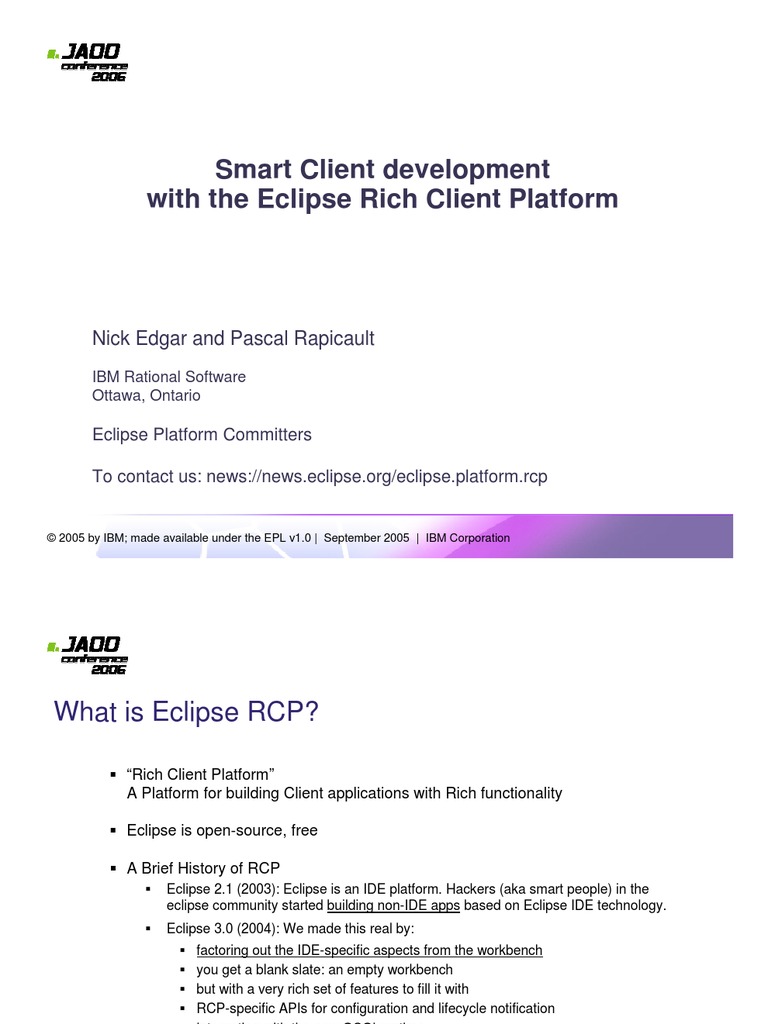 Smart Client Development With RCP | PDF | Eclipse (Software) | Model–View–Controller