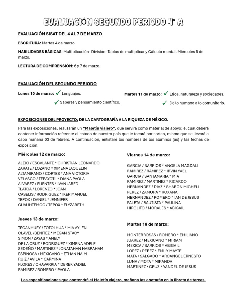 Eval. 2° Periodo 4°a 2024-2025 | PDF