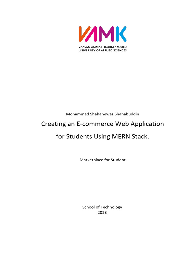 E-Commerce Web Application Using MERN Stack | PDF | Databases | Computing
