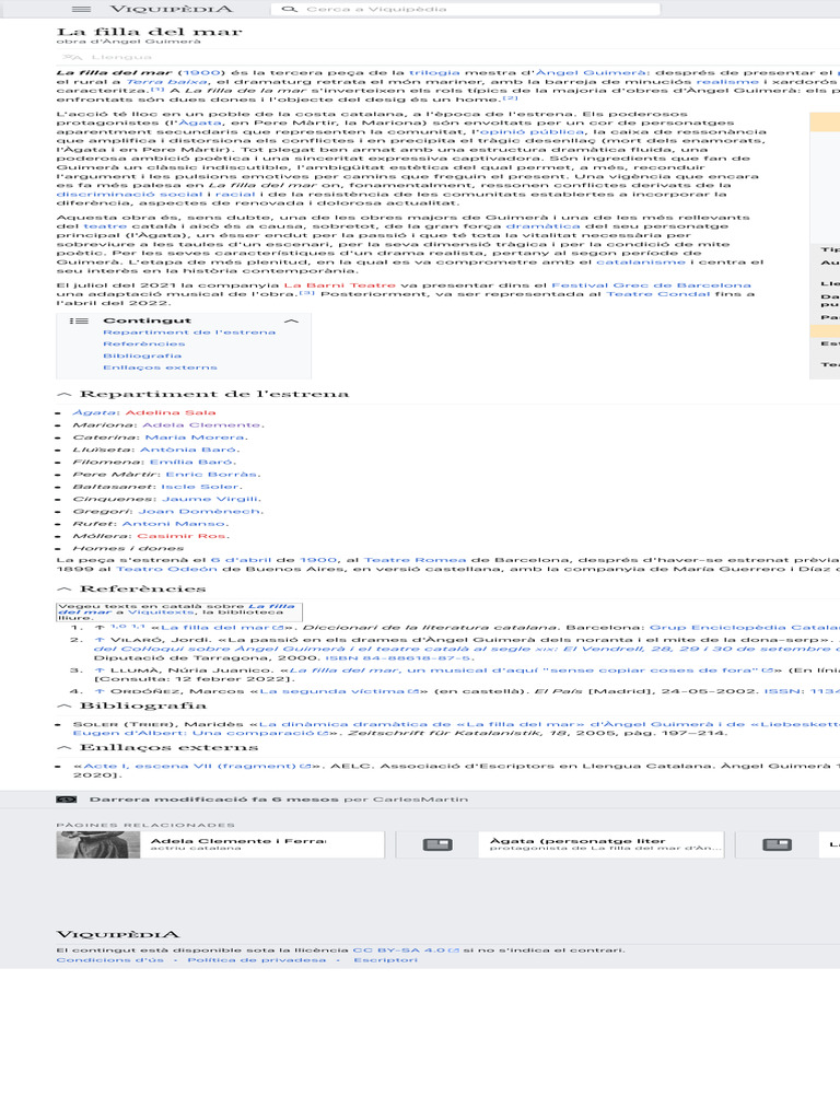 La filla del mar - Viquipèdia, l'enciclopèdia lli… | PDF