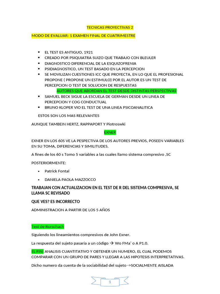 Tecnicas Proyectivas 2- Apuntes | PDF | Color Tecnicas Proyectivas 2- Apuntes | PDF | Color