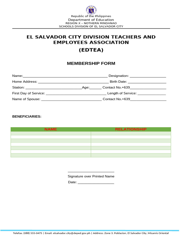 EDTEA-Membership-Form | PDF