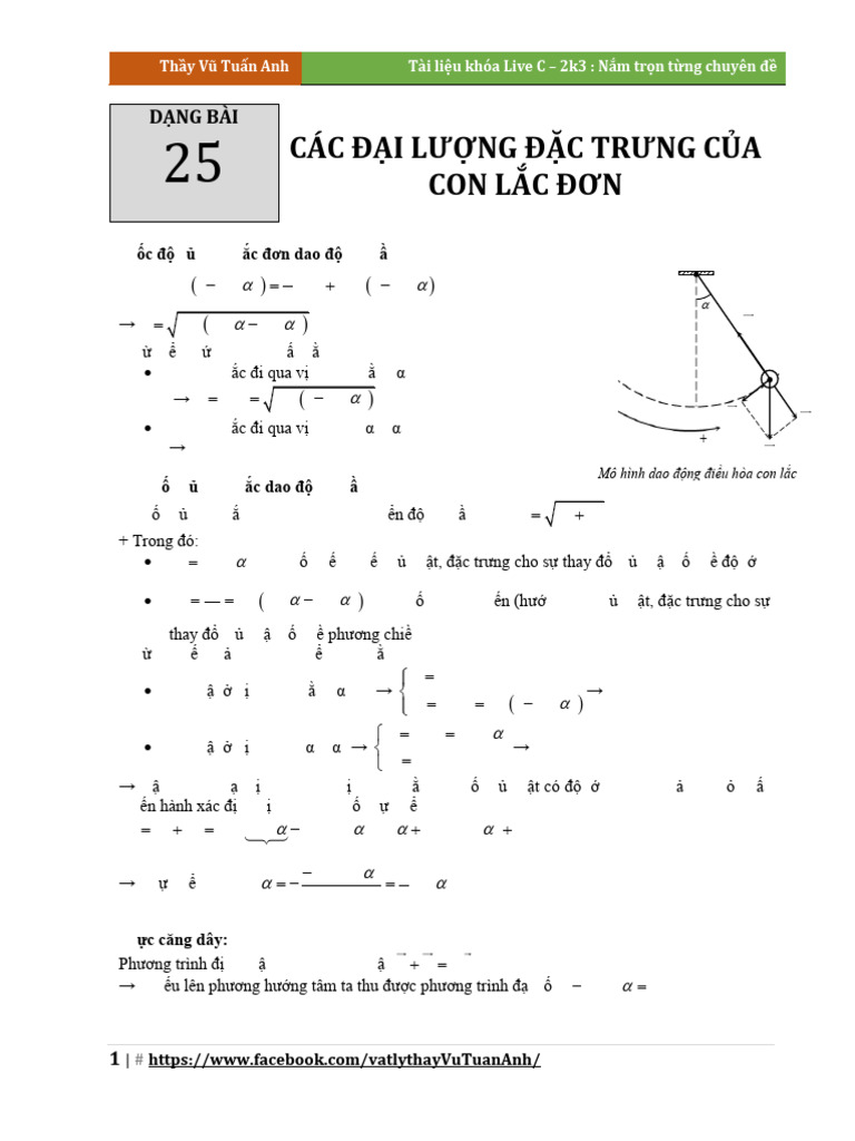 Thay Vu Tuan Anh. Dang 25. Cac Dai Luong Dac Trung | PDF