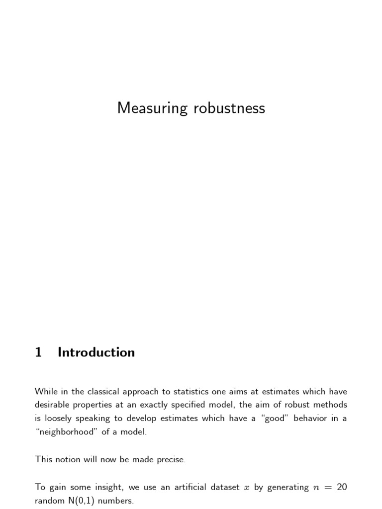 Robustness in Statistical Estimates | PDF | Estimator | Robust Statistics