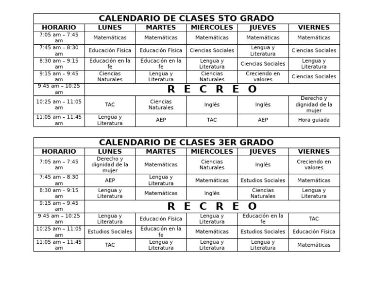 Materias del Quinto Grado Escolar | PDF | Science