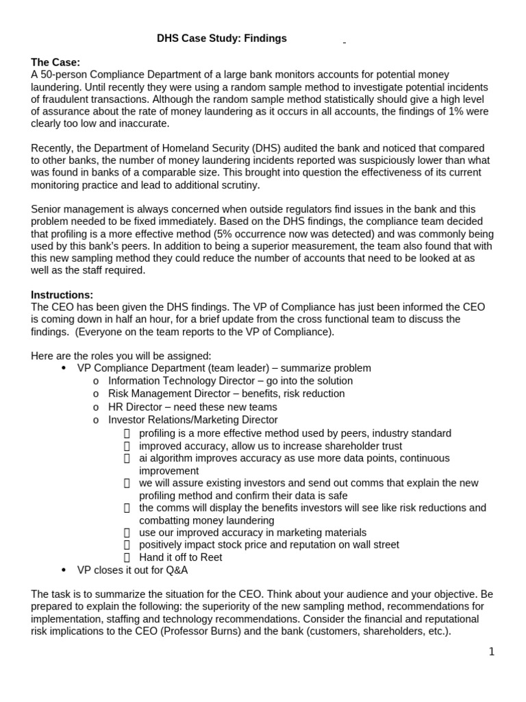 DHS Audit Reveals Money Laundering Gaps | PDF | Business
