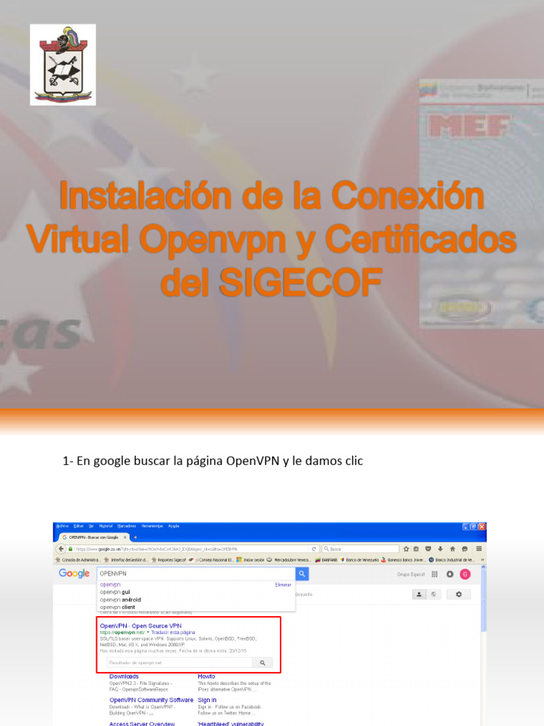 Instalación Del Sistema Virtual OpenVPN y Certificados SIGECOF | PDF ...