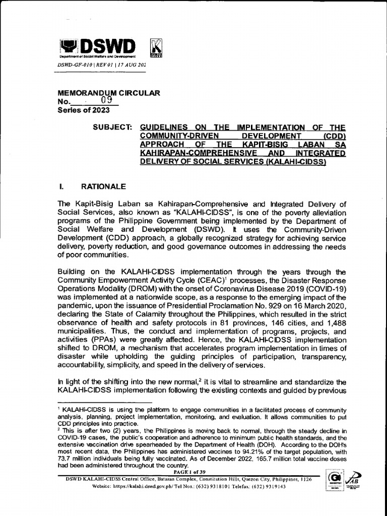 Memorandum Circular No. 09 Series of 2023 | PDF