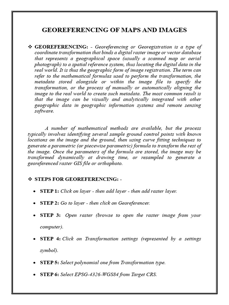GEOREFERENCING OF MAPS AND IMAGES (1) | PDF | Computing | Data