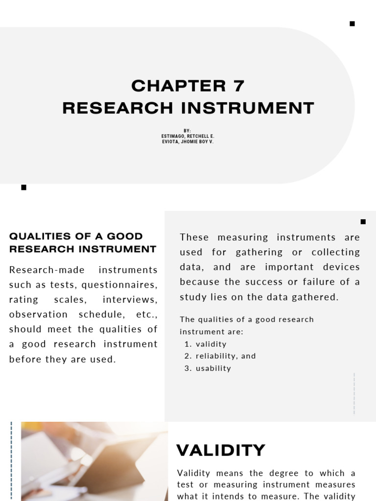 Research Instrument ch7 | PDF | Validity (Statistics) | Cognition