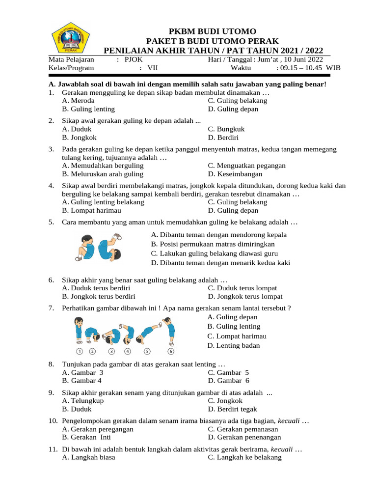 Soal PAT PJOK Kelas 7 | PDF
