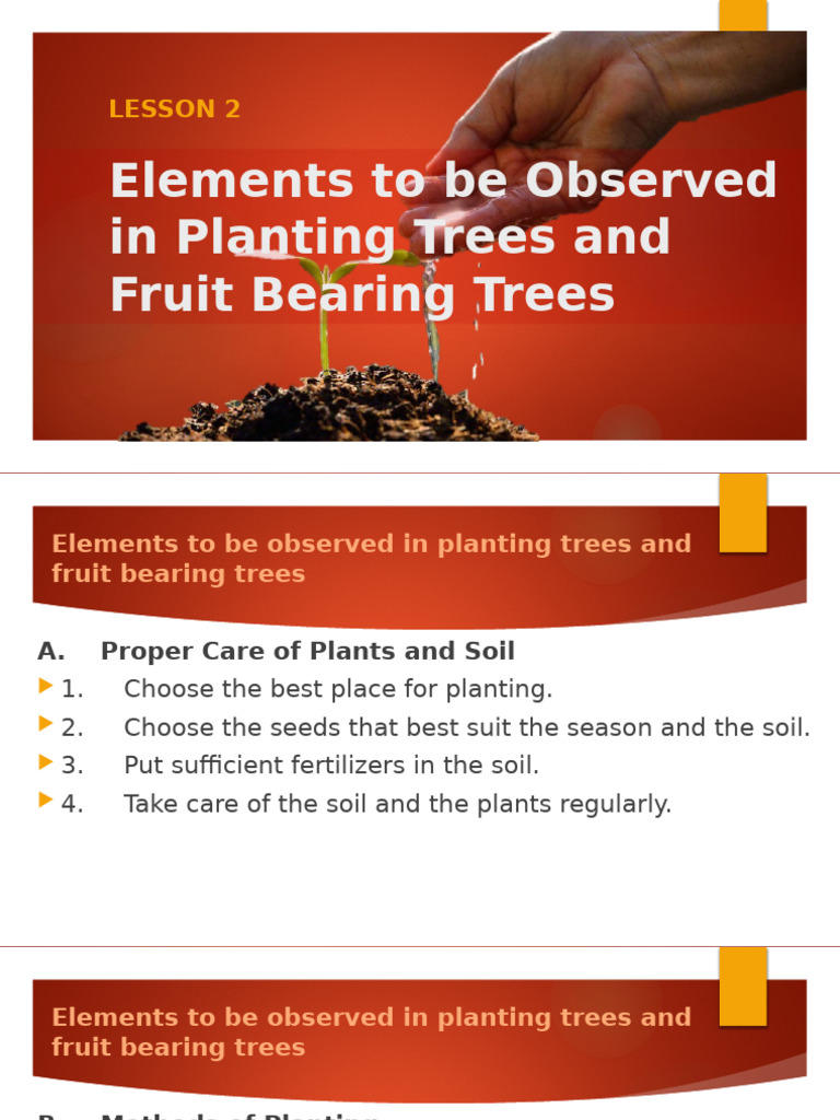 Agri Lesson 2 - Elements To Be Observed in Planting Trees and Fruit ...