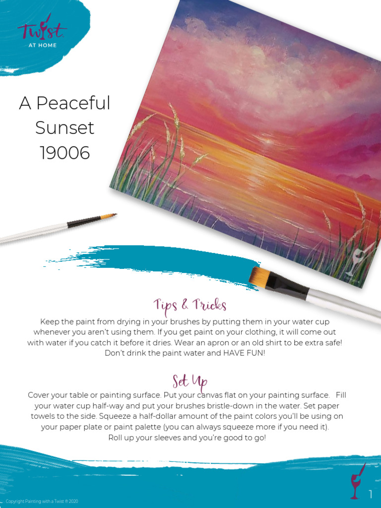 A Peaceful Sunset Instructions With Photos | PDF | Sunset | Paintings