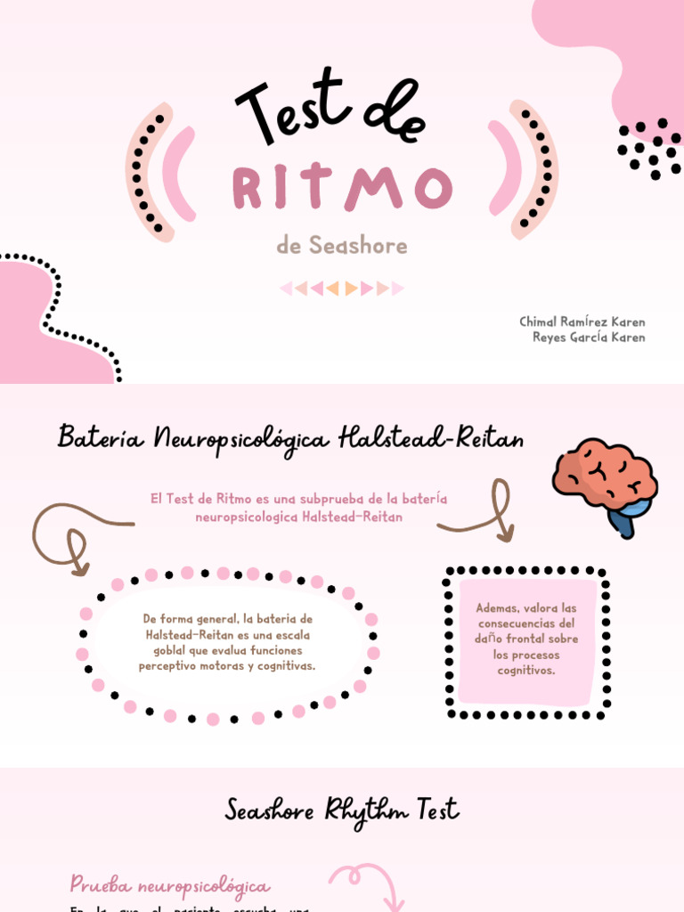 Test de Ritmo de Seashore: Evaluación Auditiva | PDF | Ritmo | Percepción