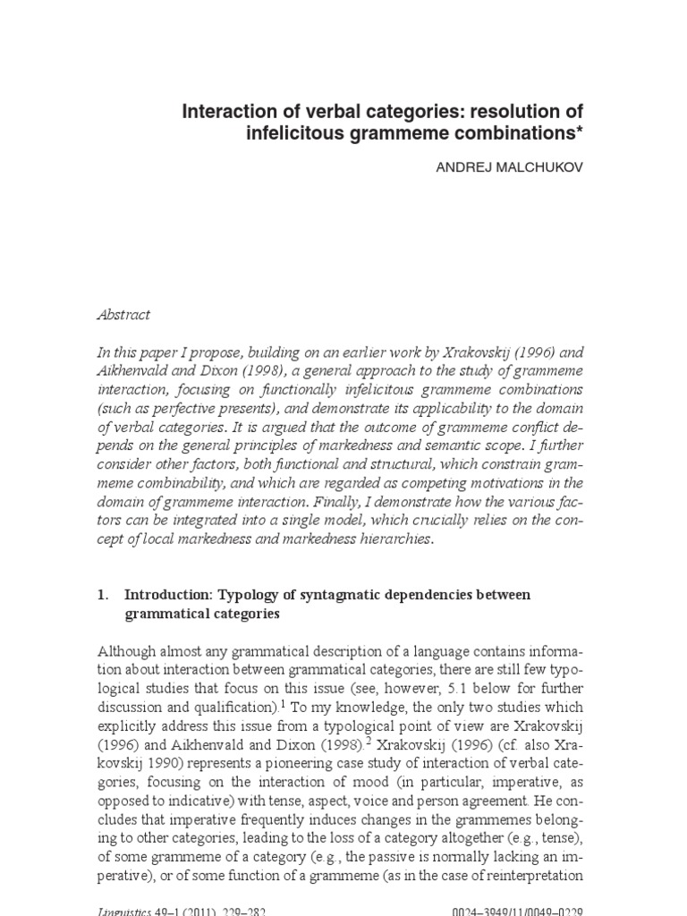 Malchukov - Interaction of Verbal Categories-Resolution of Infelicitous ...