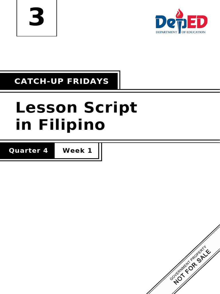 Lesson Script in Filipino: Catch-Up Fridays | PDF